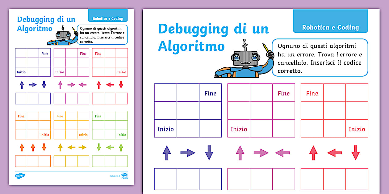 Robotica e Coding - Debugging di un algoritmo - Twinkl