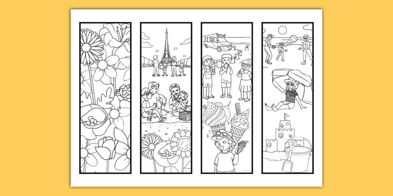 Marque-page à colorier : L'été (teacher made) - Twinkl