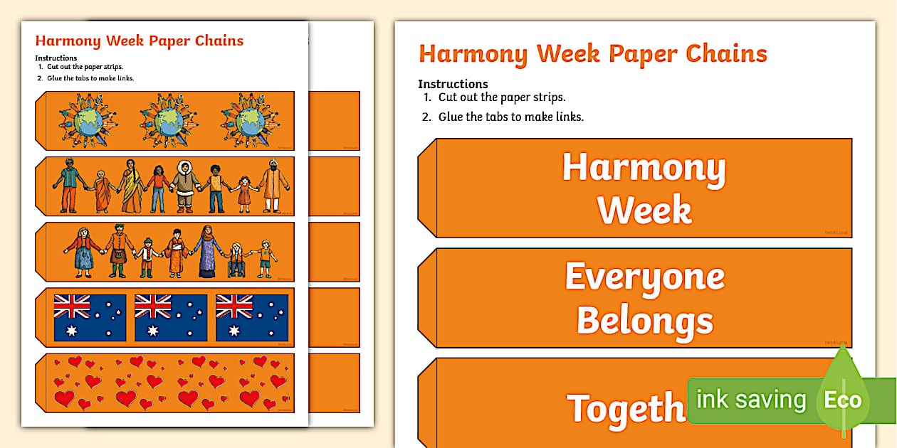 Harmony Week Paper Chain Activity