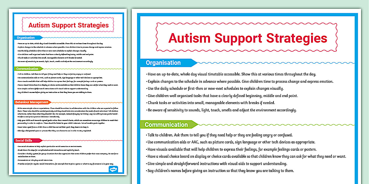 Autism Support Strategies (teacher made) - Twinkl