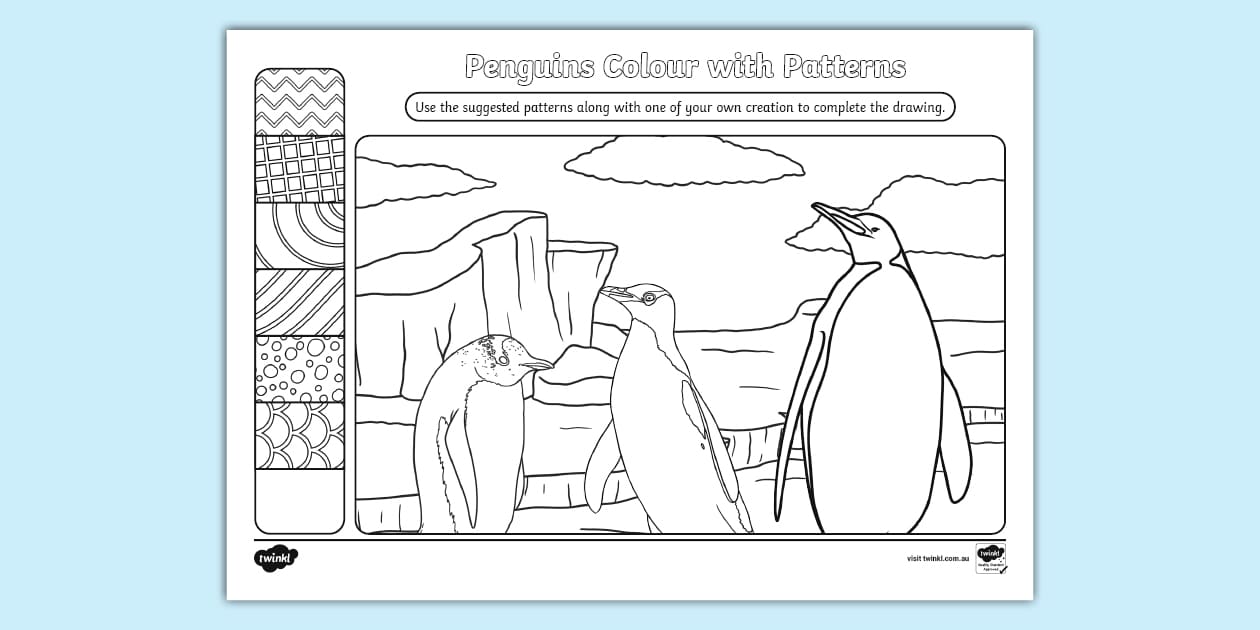 Penguins Colour with Patterns Activity (teacher made)