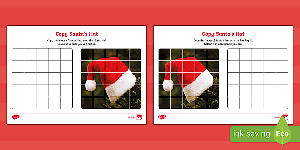 Copy Santa's Hat Worksheet (teacher made) - Twinkl