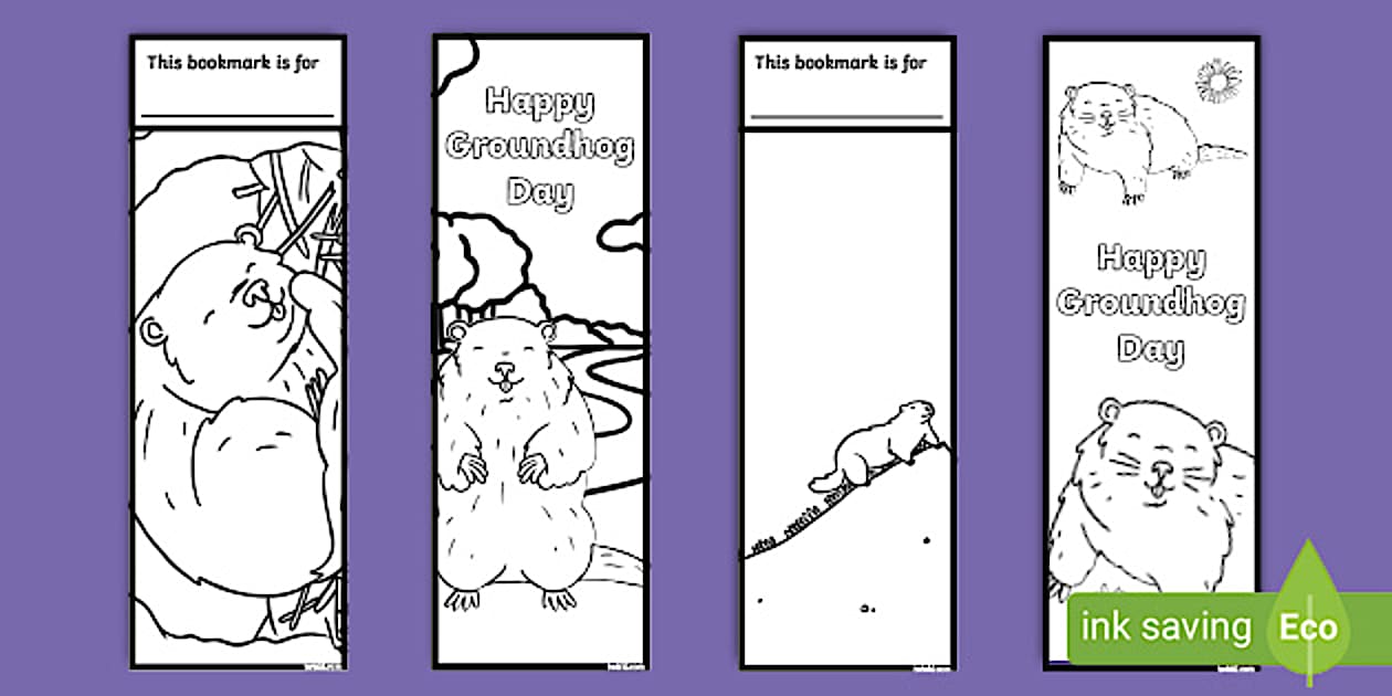 Groundhog Day Bookmarks to Colour | Resources | Twinkl