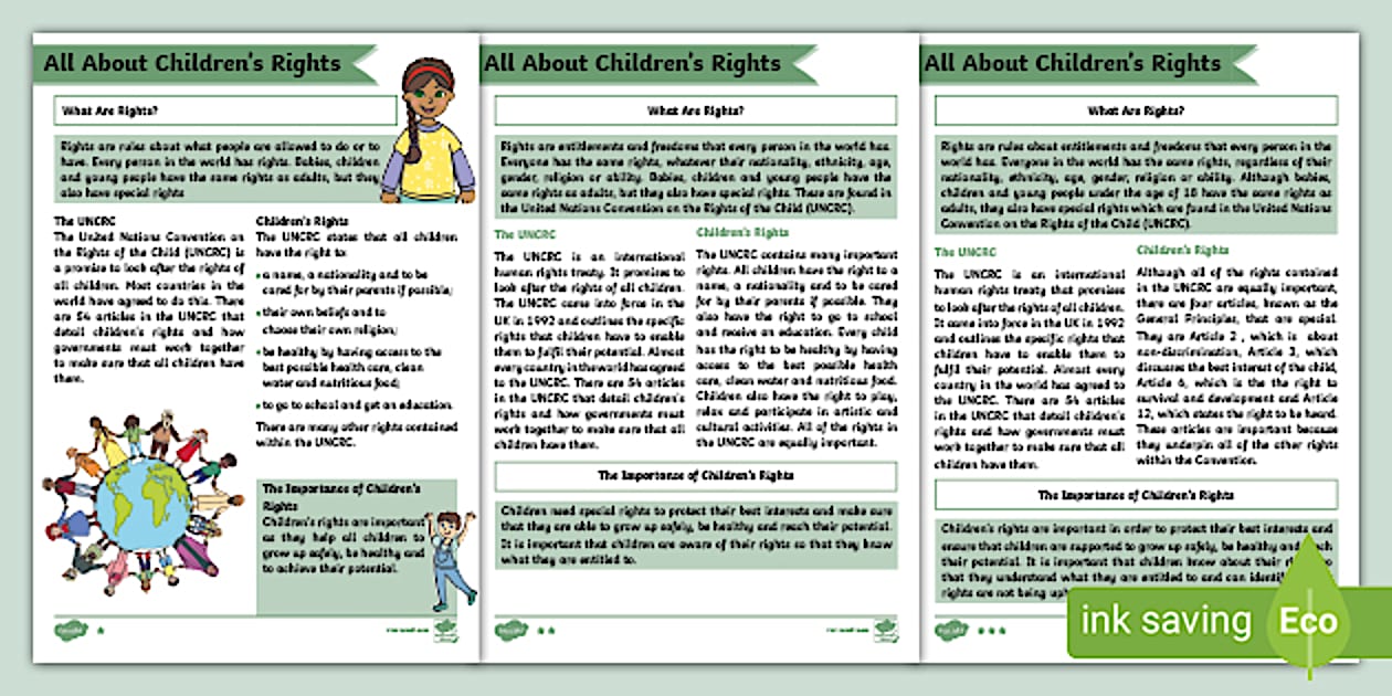 Editable All About Children’s Rights Fact File - Twinkl