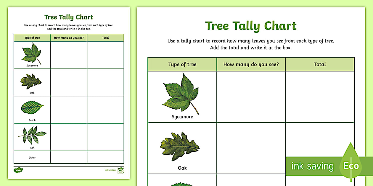 Editable Tree Tally Chart Outdoor Activity (teacher made)