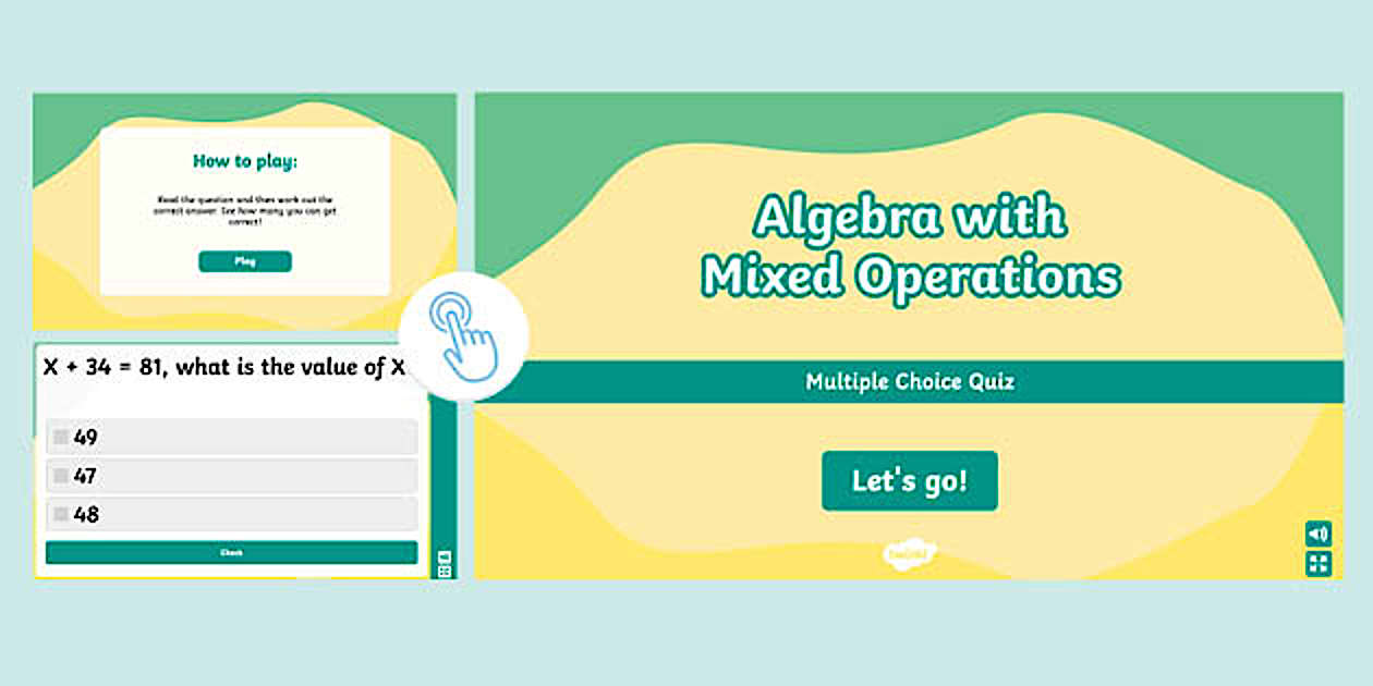Mixed Operations Interactive Quiz - Mathematics Resource