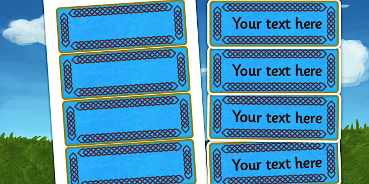 Black and White Viking Themed Editable Labels - Twinkl