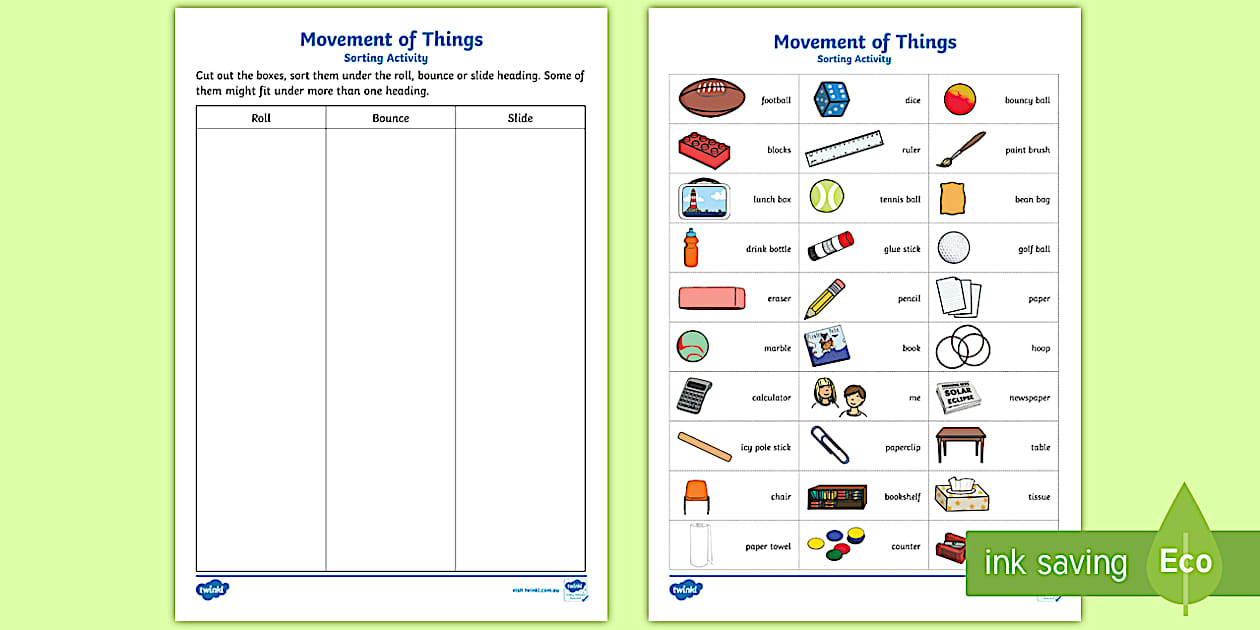 Movement of Things Sorting Activity (teacher made) - Twinkl