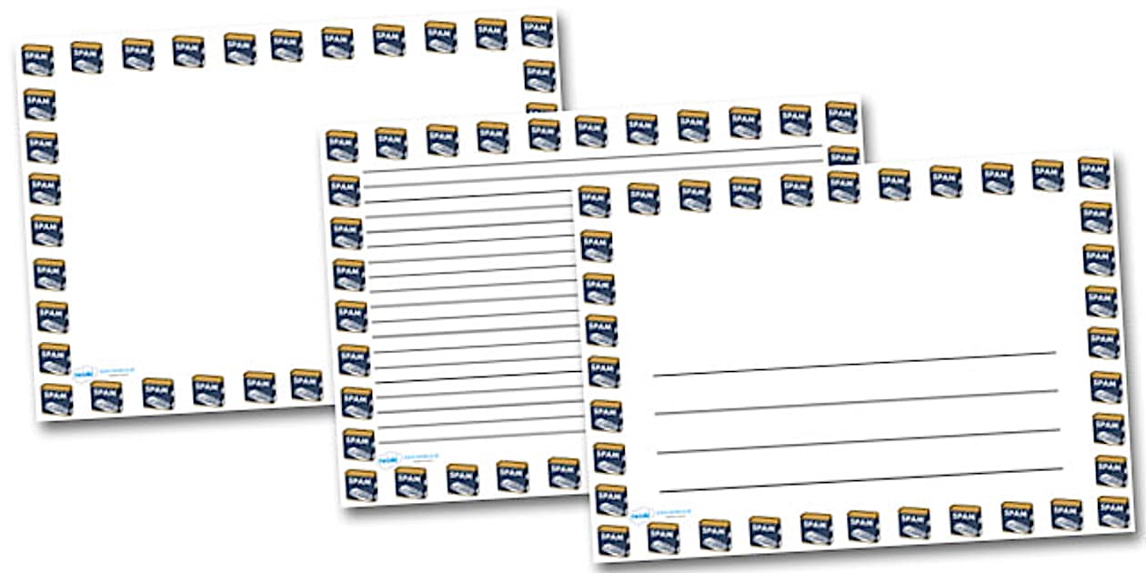 Spam Landscape Page Borders- Landscape Page Borders - Twinkl