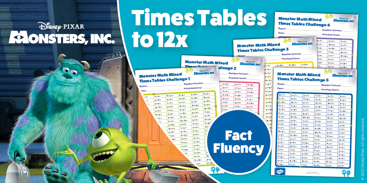 Monsters, Inc.: Monster Math — Times Tables to 12x Challenge
