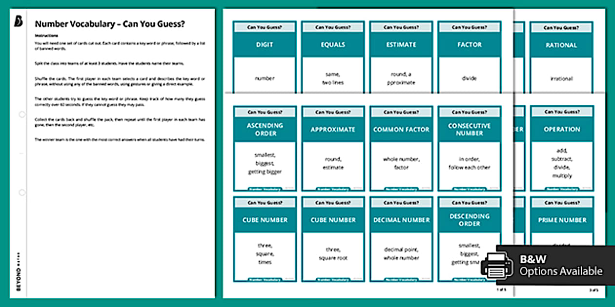 👉 Number Vocabulary - Can You Guess? | KS3 Maths | Beyond