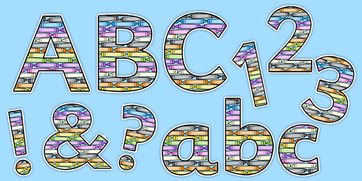 Editable Horizontal Crayons Display Lettering Pack - Twinkl