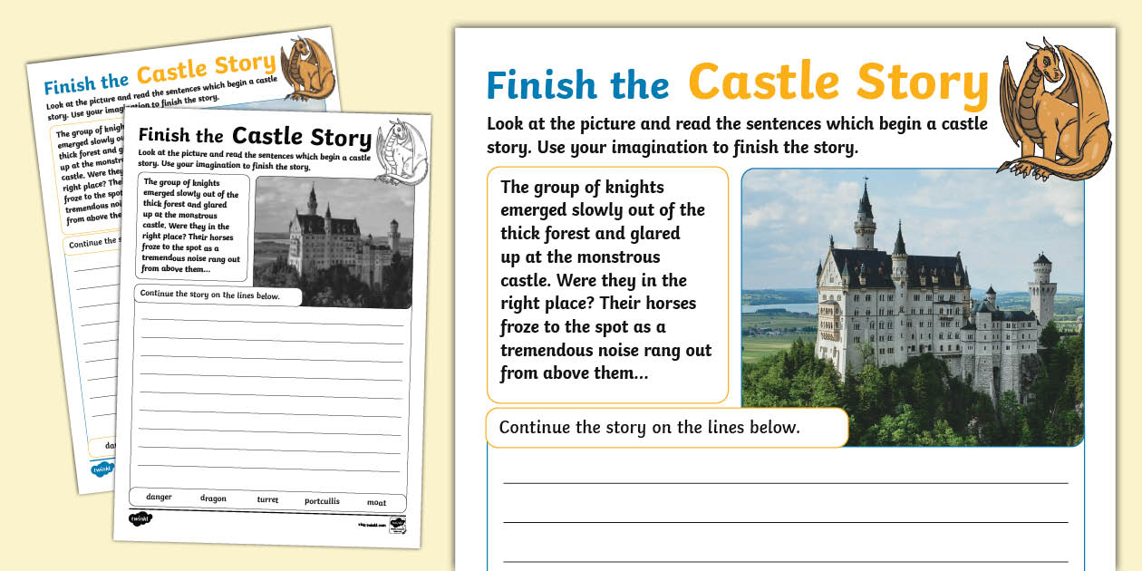 KS1 Finish the Castle Story Writing Template (teacher made)