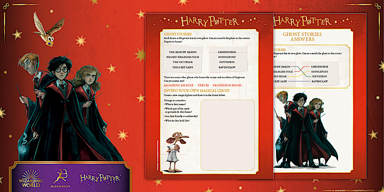 FREE! - Harry Potter: Match the Ghost Worksheet Ages 7-11