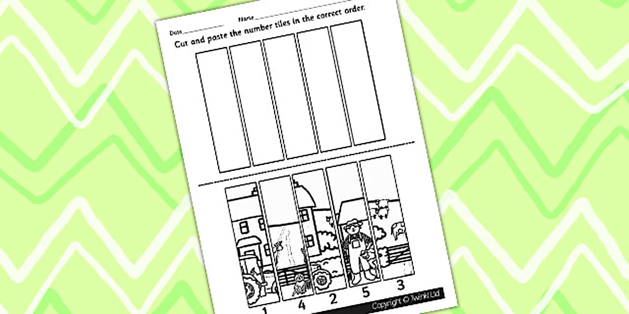 Farm Number Sequencing Puzzle (Teacher-Made) - Twinkl