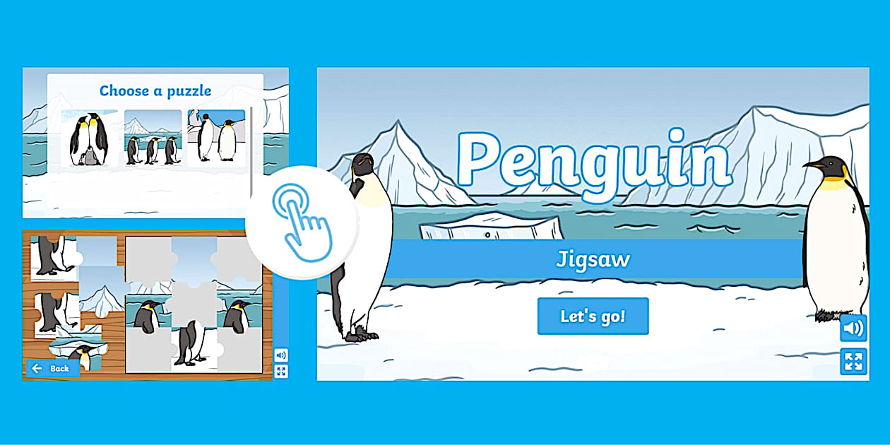 Penguin Interactive Jigsaw (teacher made) - Twinkl