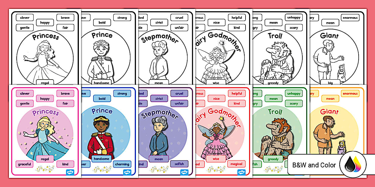 Fairy Tale Character Traits Posters (teacher made) - Twinkl
