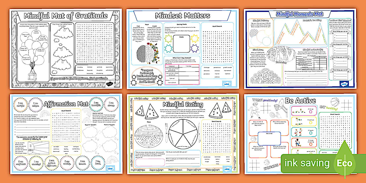 Wellbeing Activity Mats Pack 3-6 (teacher made) - Twinkl