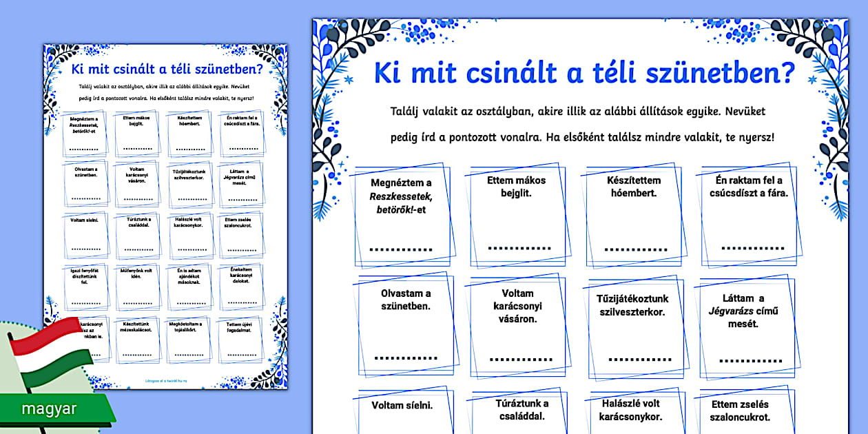 Téli Szünet Utáni Játék Gyerekeknek - Twinkl Magyarország