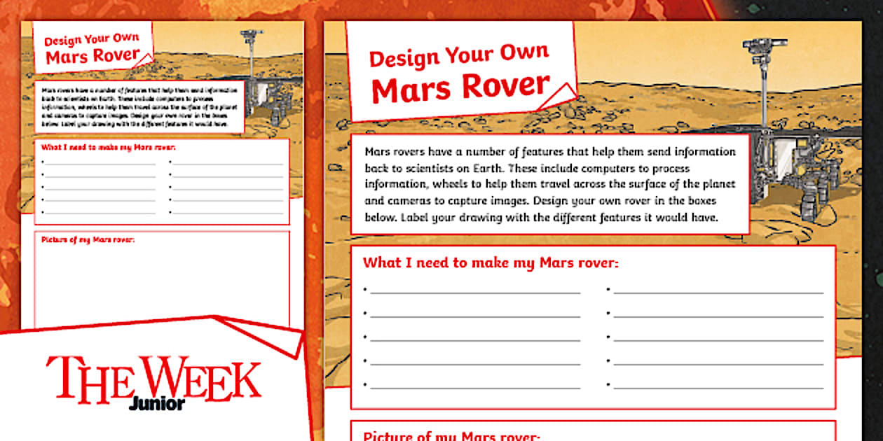 FREE! - The Week Junior: Design Your Own Mars Rover Worksheet Ages 7-11
