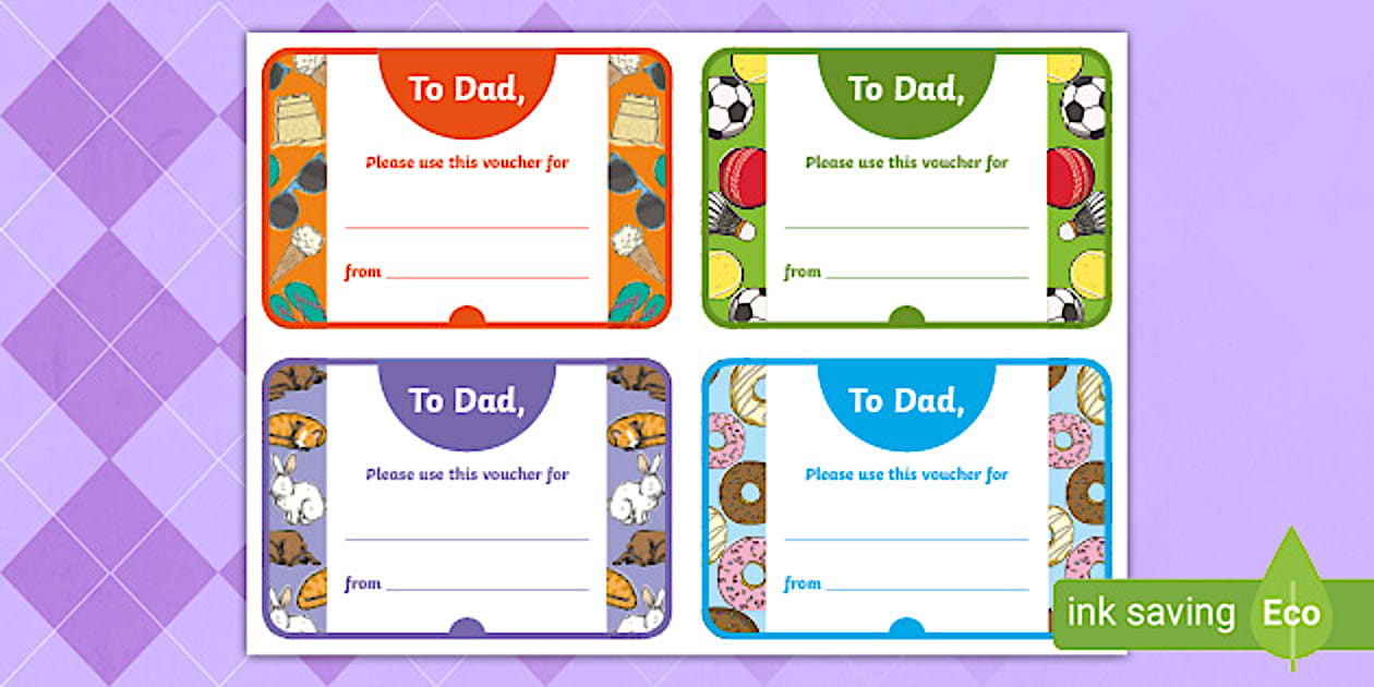 Editable Father's Day Vouchers - Twinkl