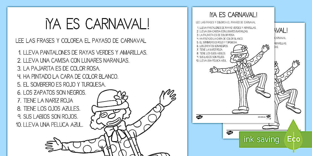 Carnival in Spain Read and Colour (Teacher-Made) - Twinkl