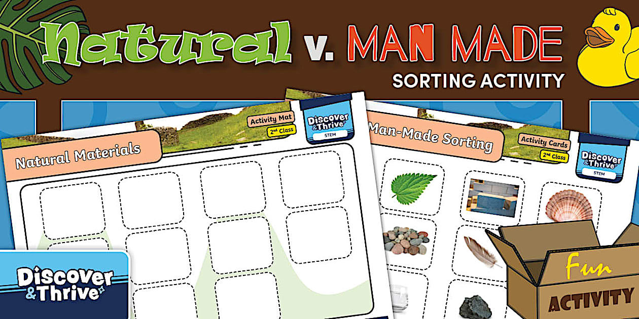 STEM (Materials) Natural vs Manmade Sorting Activity