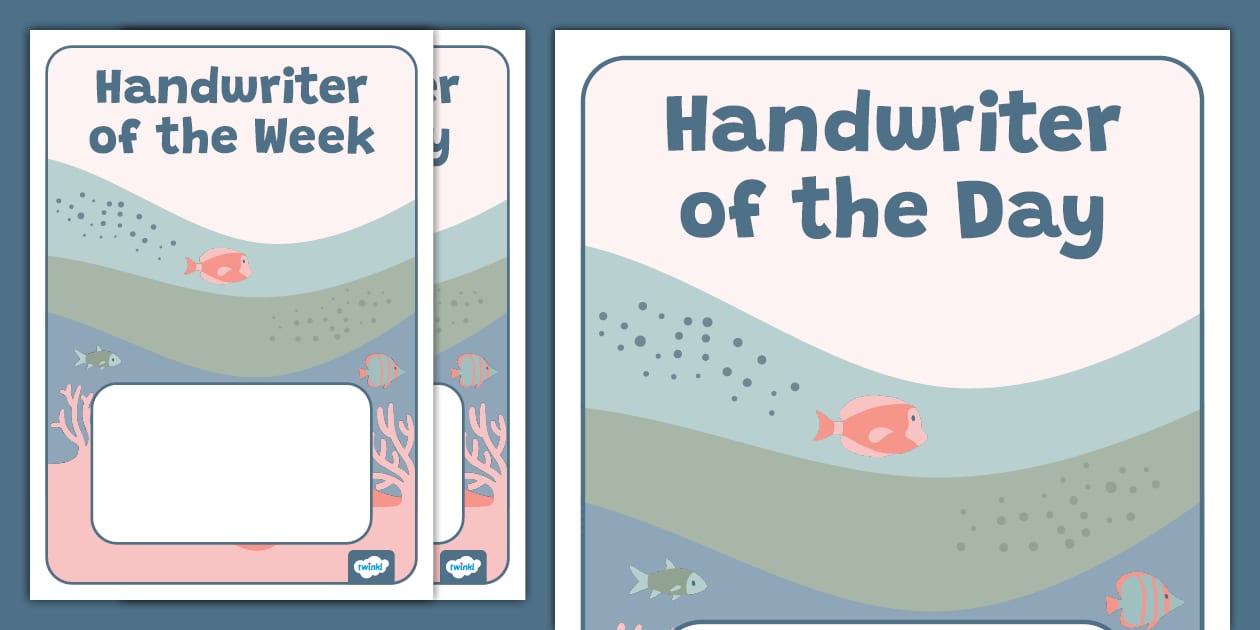 Handwriter of the Day and Week Display Posters - Twinkl
