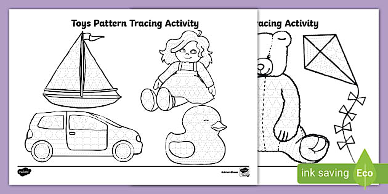 Toys Pattern Tracing Activity (teacher made) - Twinkl