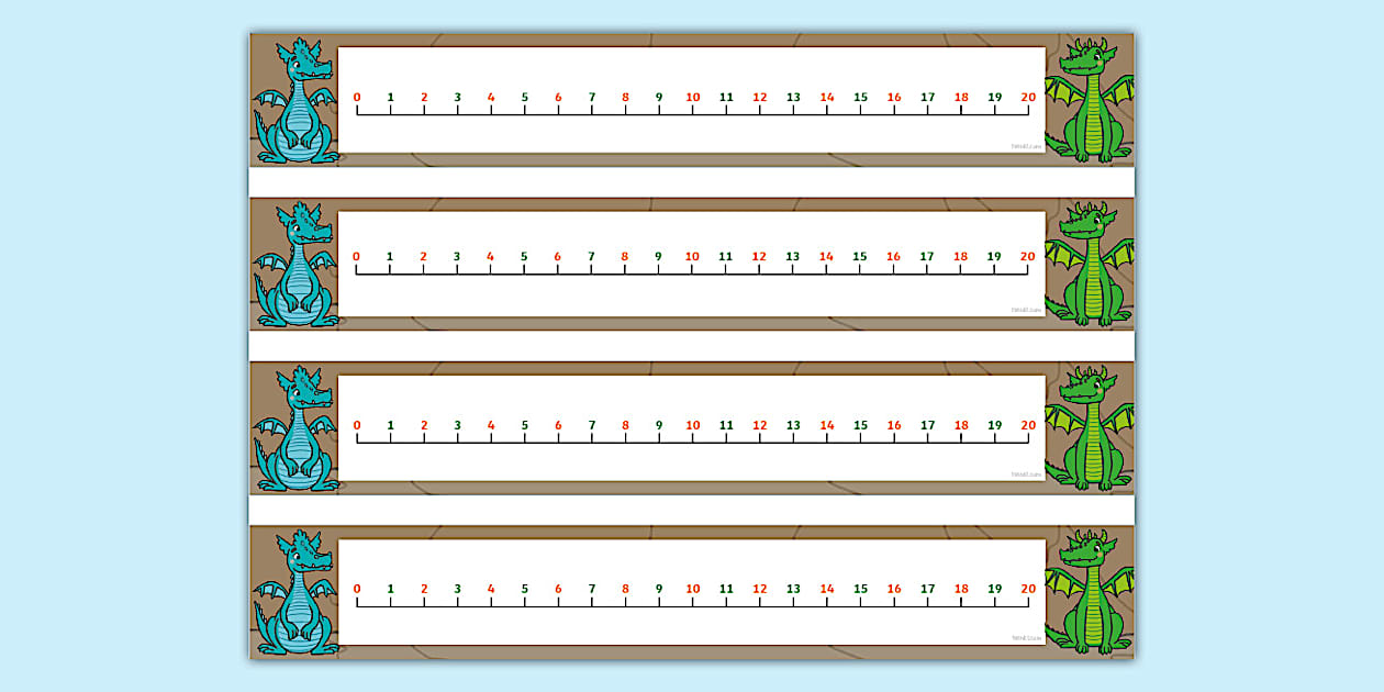 Dragons 0-20 Number Line (teacher made) - Twinkl