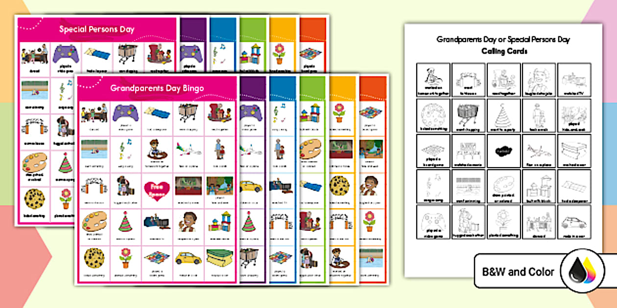 Grandparents Day/Special Persons Day Bingo (teacher made)