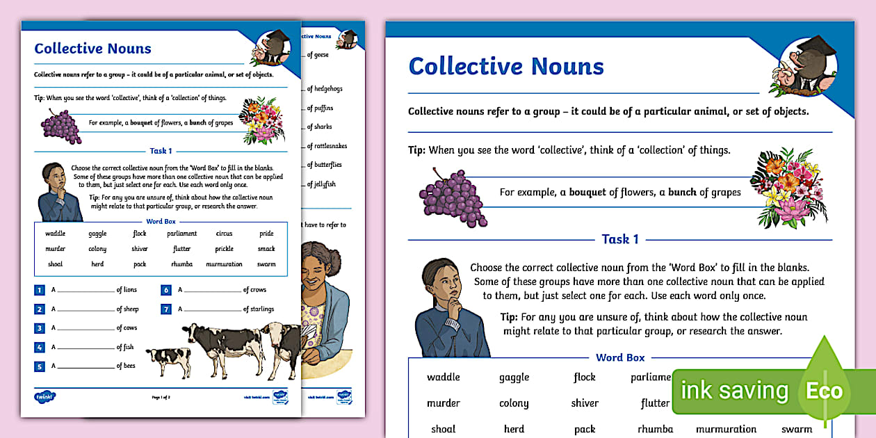 Collective Nouns Activity Sheets (teacher made) - Twinkl