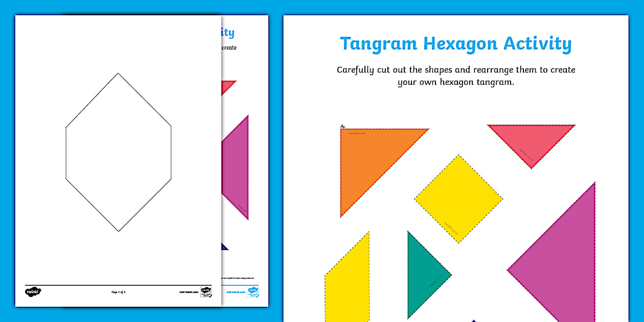 👉 Hexagon Tangram Puzzle Activity (Teacher-Made) - Twinkl
