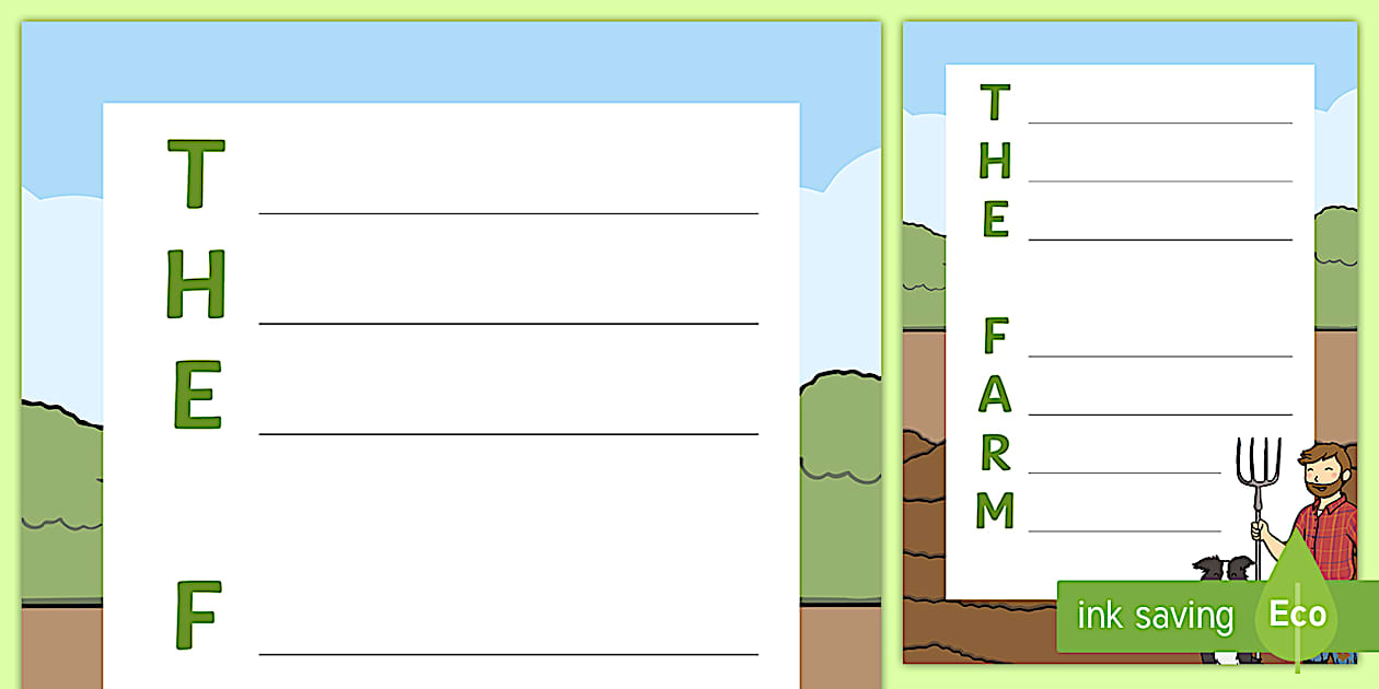 The Farm Aistear Acrostic Poem (teacher made) - Twinkl