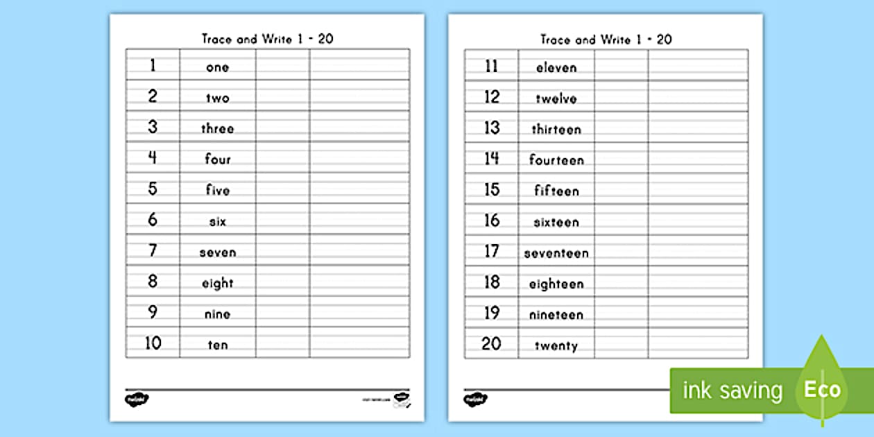 Writing Numbers Worksheet | Teaching Resources | Twinkl