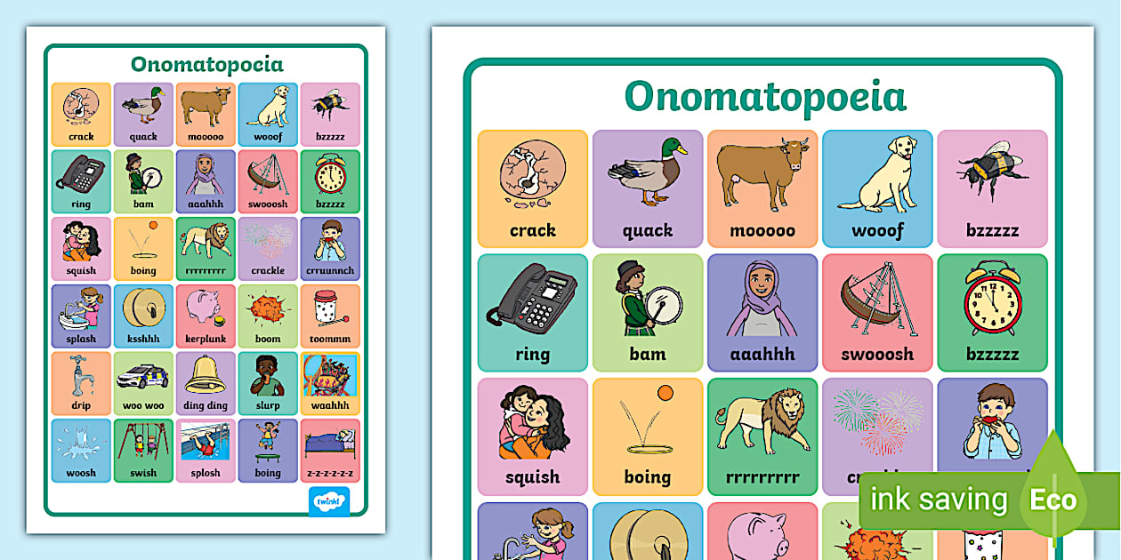 Editable Onomatopoeia Display Poster (teacher made) - Twinkl