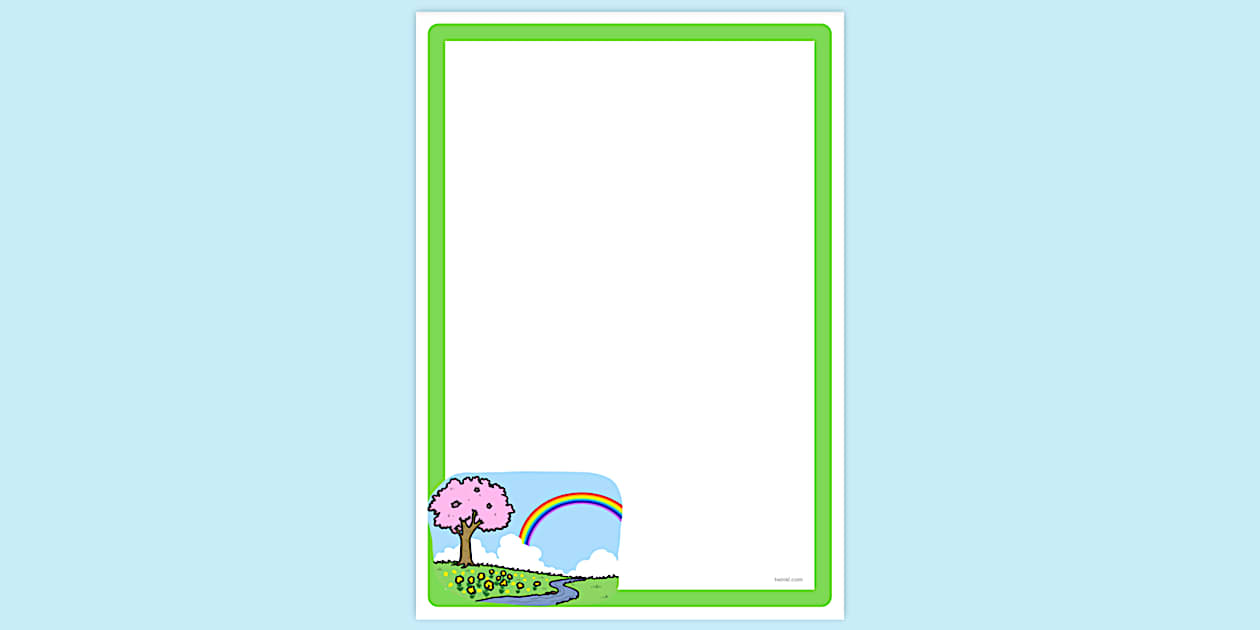 Simple Blank Spring Page Border | Page Borders | Twinkl