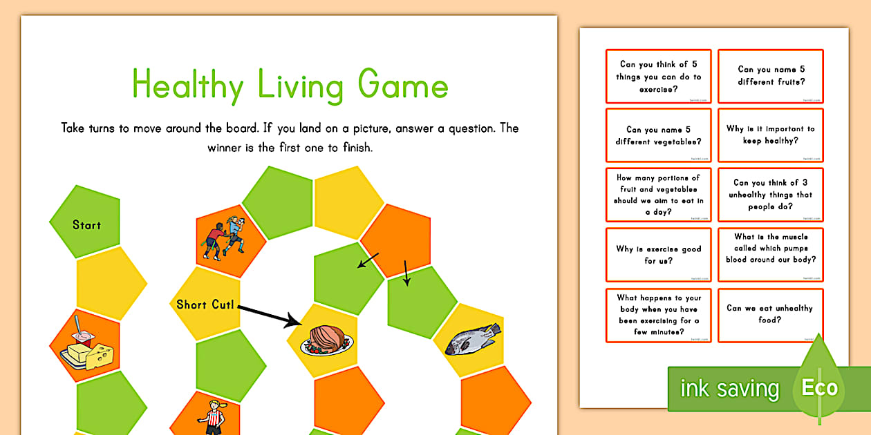 Healthy Eating and Living Game - Twinkl