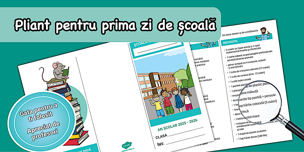 Model pliant pentru clasa pregătitoare – Prima zi de școală