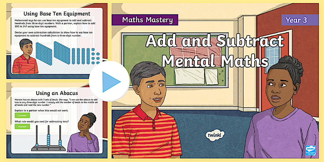Year 3 Mental Calculation Addition and Subtraction Maths Mastery PowerPoint