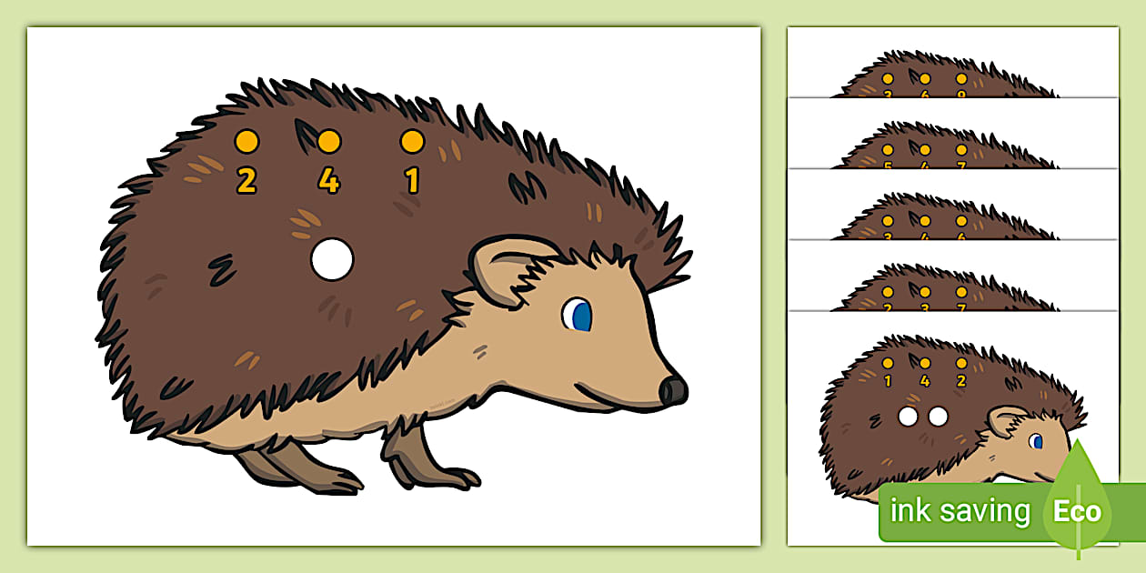 Number Recognition Hedgehog Peg Activity - Twinkl
