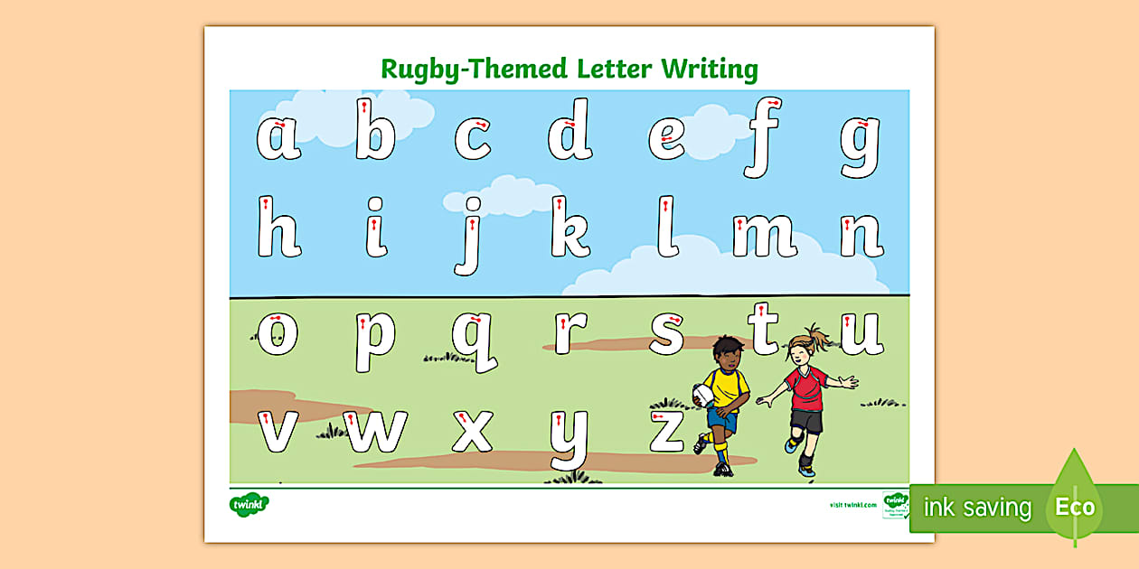Rugby Themed Letter Writing Worksheet (teacher made)