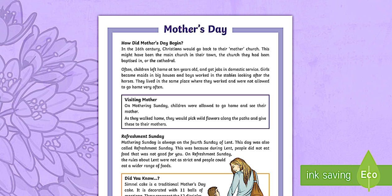 Lower Ability Mother's Day Differentiated Fact File - Twinkl