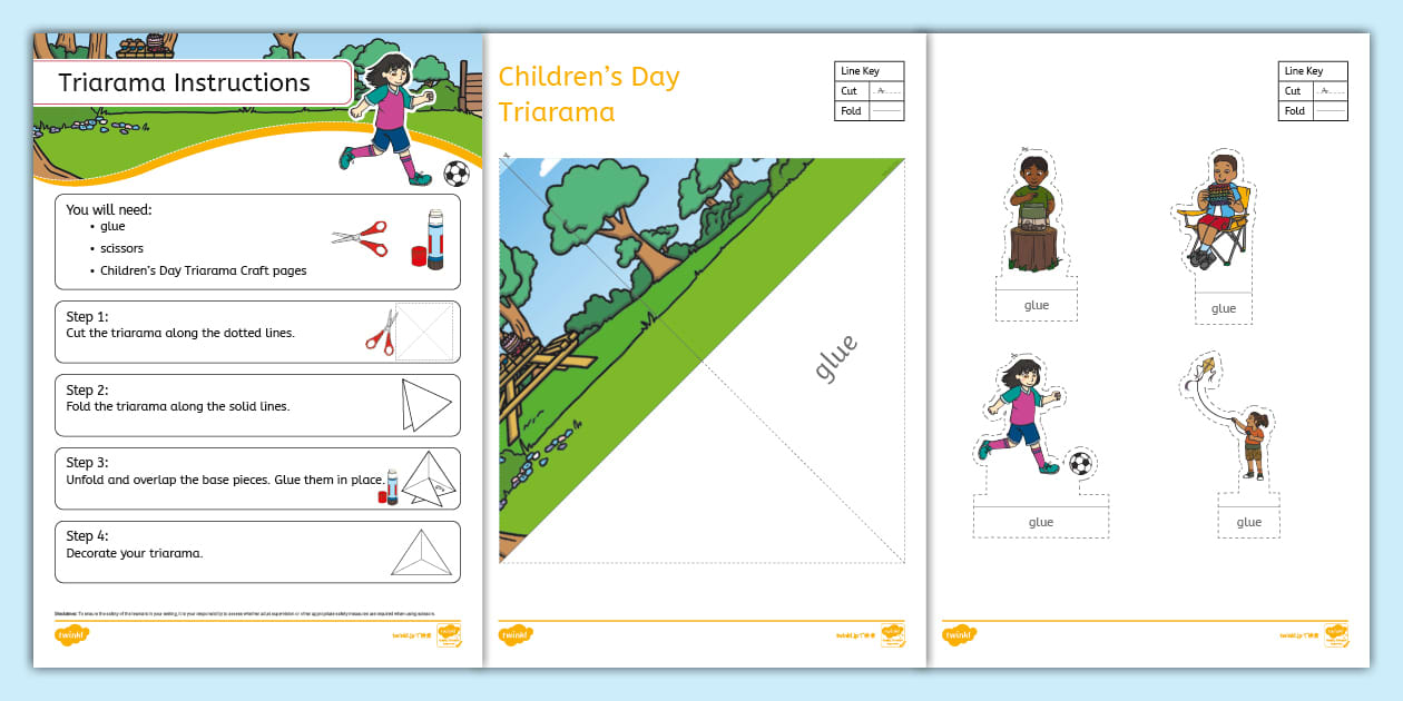 Children's Day Triarama Craft (teacher made) - Twinkl