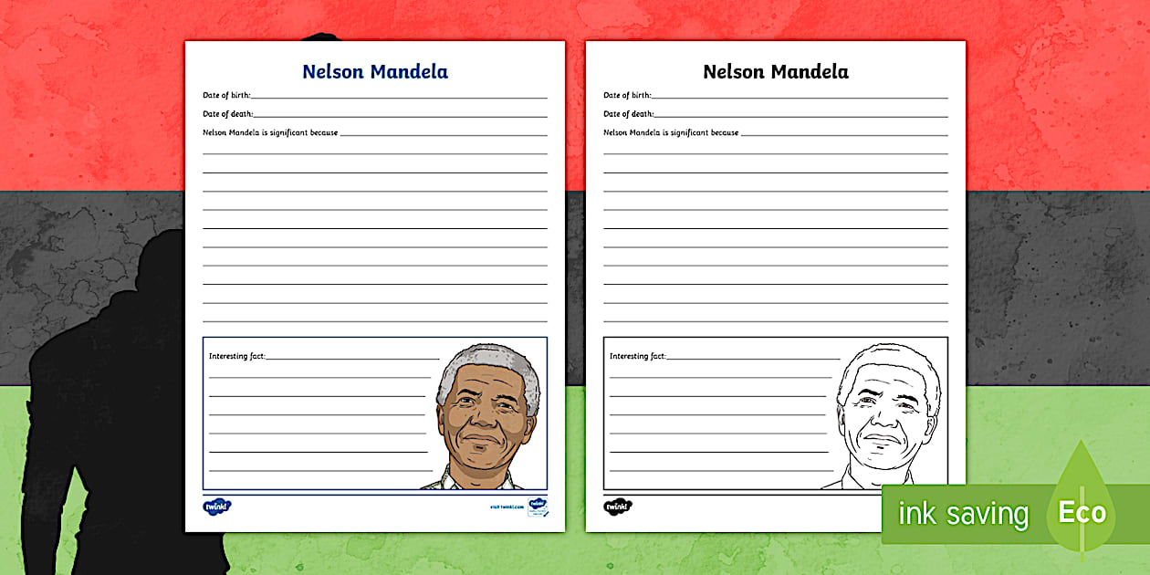 Nelson Mandela Significant Individual Writing Frame - Twinkl