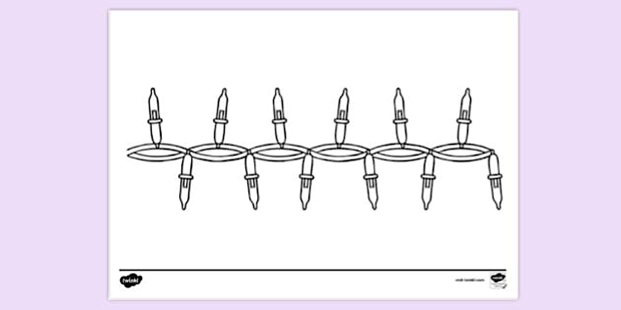 Fairy Lights Colouring | Colouring Sheets - Twinkl