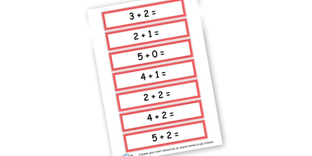 Addition up to 5 Cards (teacher made) - Twinkl