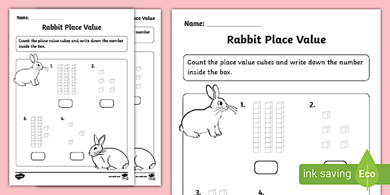 Rabbit Place Value Activity Sheet (teacher made) - Twinkl