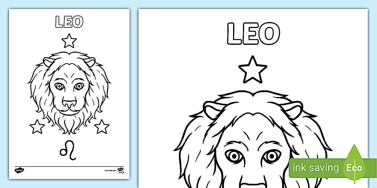 Leo Colouring Page | Zodiac Sign | Chinese New Year - Twinkl