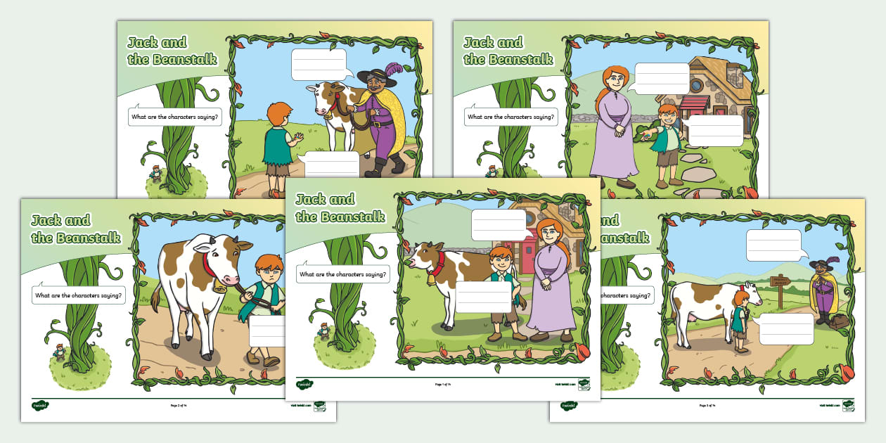 Jack and the Beanstalk Speech Bubbles Activity - Twinkl